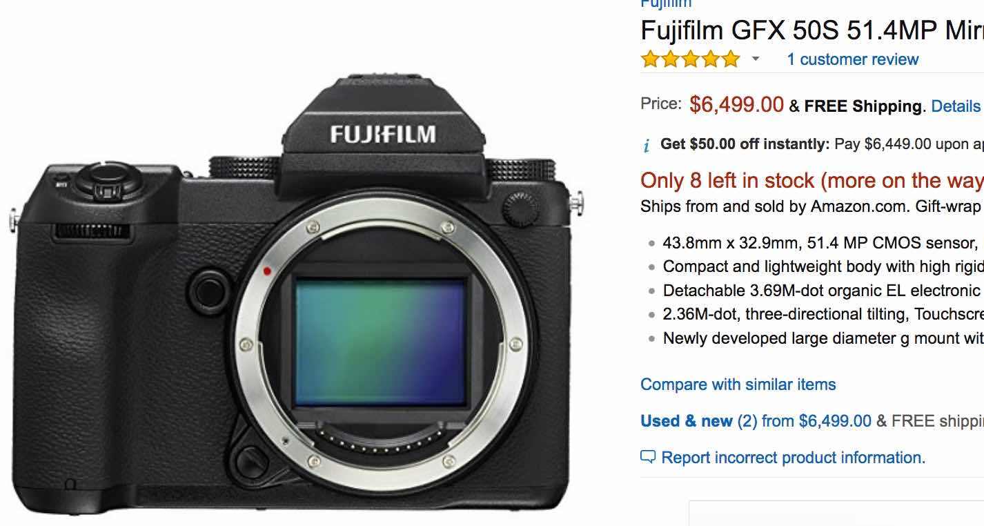 Fujifilm GFX in Stock at AmazonUS (sold by Amazon) - Limited Number ...
