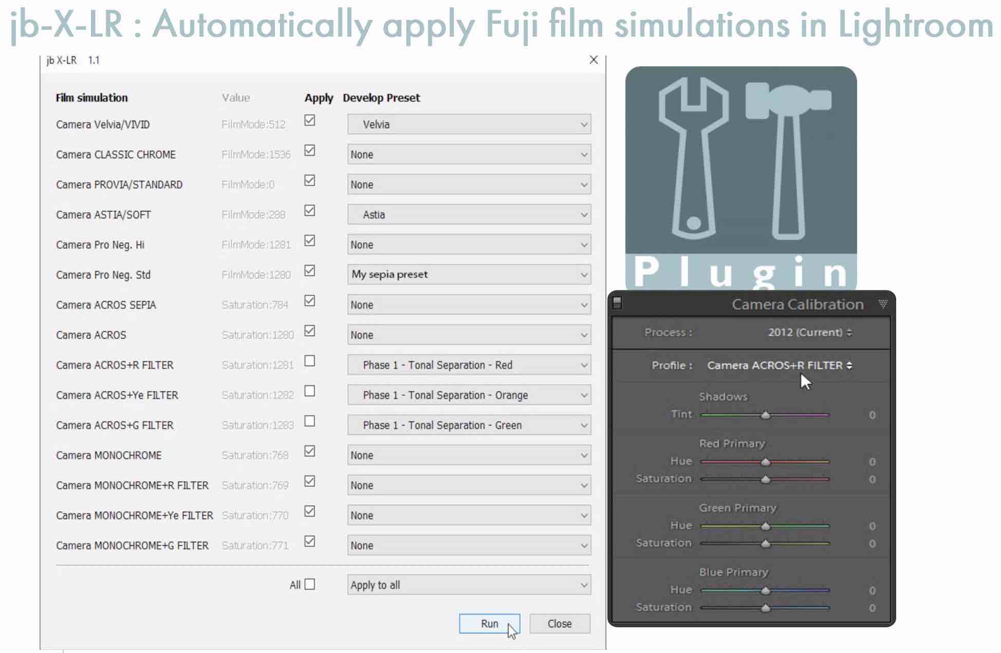 This Lightroom Plug-in Reads Fujifilm's Film Simulation from your RAW file and Automatically ...