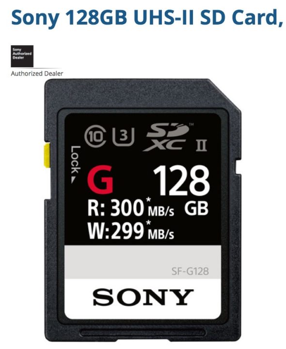 Sony 128GB UHS-II SD Card available for pre-order
