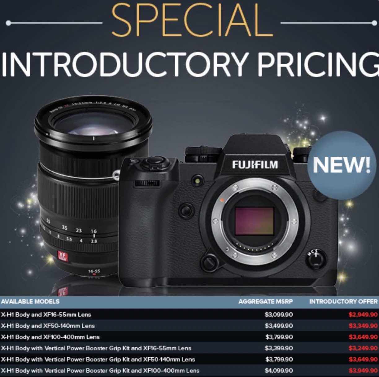 Fujifilm X-H1 Launch Deals. Save $150. Adorama Adds Free Domke Bag. EU ...