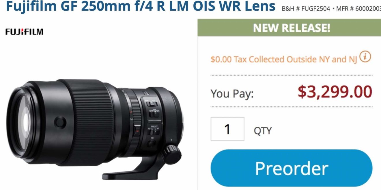 Fujinon GF 250mm F4 Pre-orders Now at BHphoto - Fuji Rumors