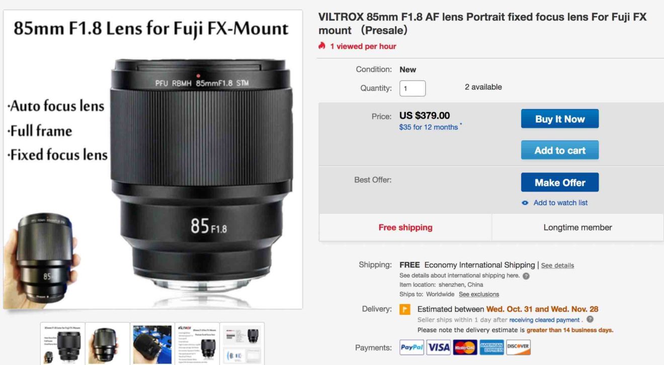 Viltrox 85mm F1.8 Autofocus Lens for Fujifilm X Pre-order Available ...