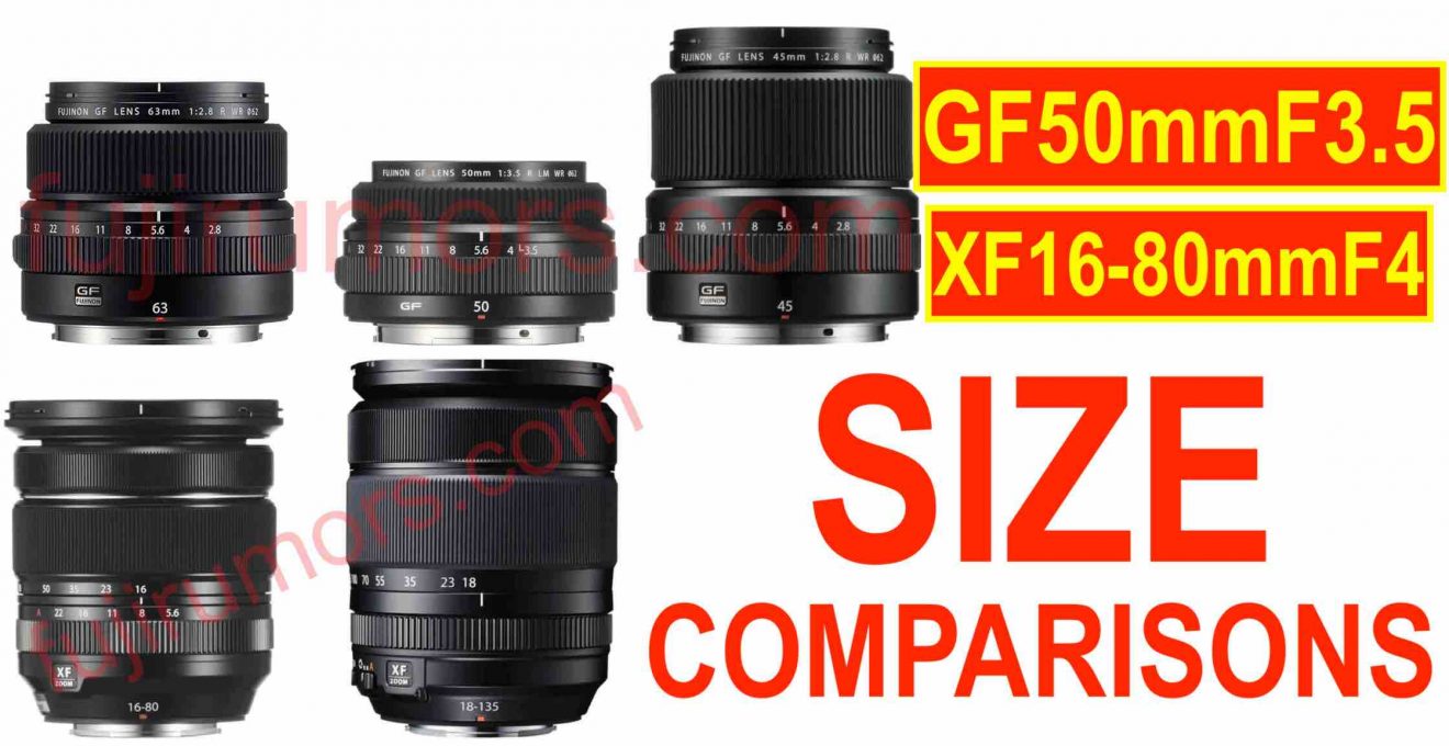Size Comparison: Fujinon XF 16-80mmF4 vs XF 18-135/XF16-55 and GF50mmF3 ...