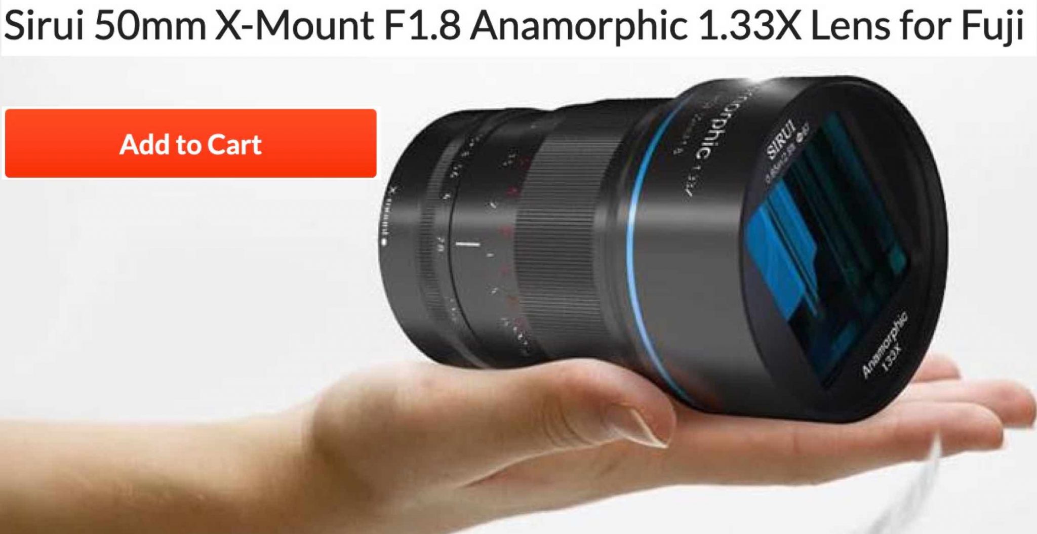 Sirui 50mm f/1.8 1.33x Anamorphic Lens Pre-Order and Shipping in April ...