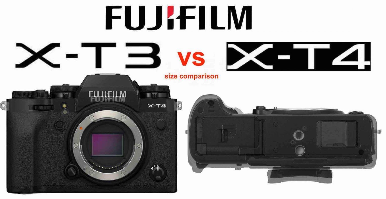 Fujifilm X-T4 vs Fujifilm X-T3 vs X-H1 vs Sony A7III Accurate Size Comparison - Fuji Rumors