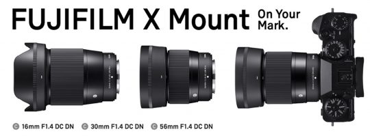 Sigma Joins Fujifilm X Mount with 16mmF1.4, 30mmF1.4 and 56mmF1.4 AF ...