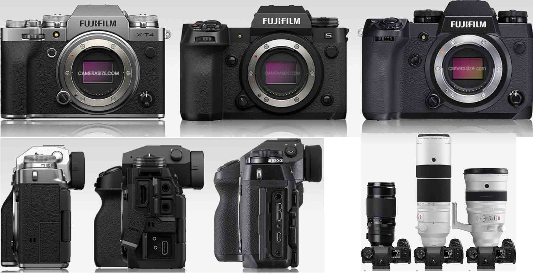 Fujifilm X-H2S vs X-T4 & Co and New XF Lenses Size Comparisons - Fuji Rumors