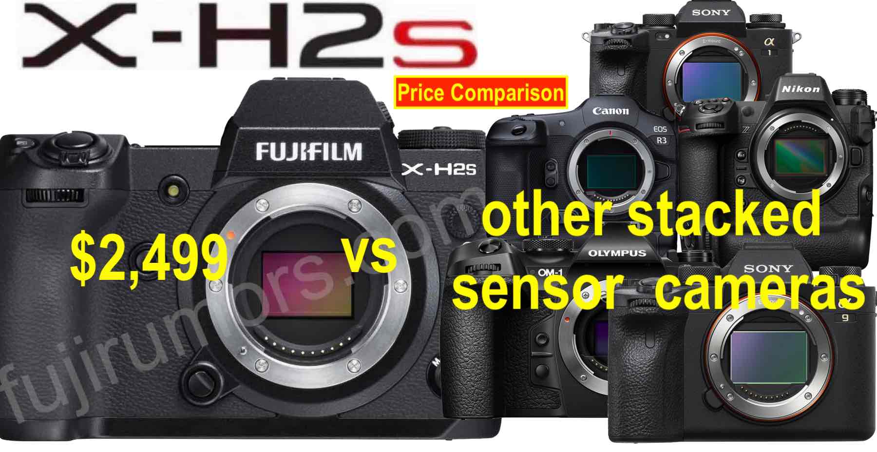 Fujifilm X-H2S to cost $2,499: Price Compared to Sony A9II, Sony A1, Canon R3, Nikon Z9, OM-1 ...