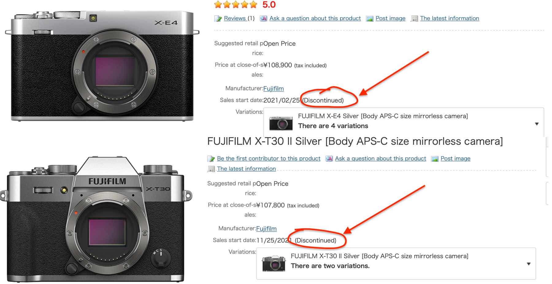 Fujifilm X T4 X E4 X T30ii Discontinued At Major Japanese Stores So