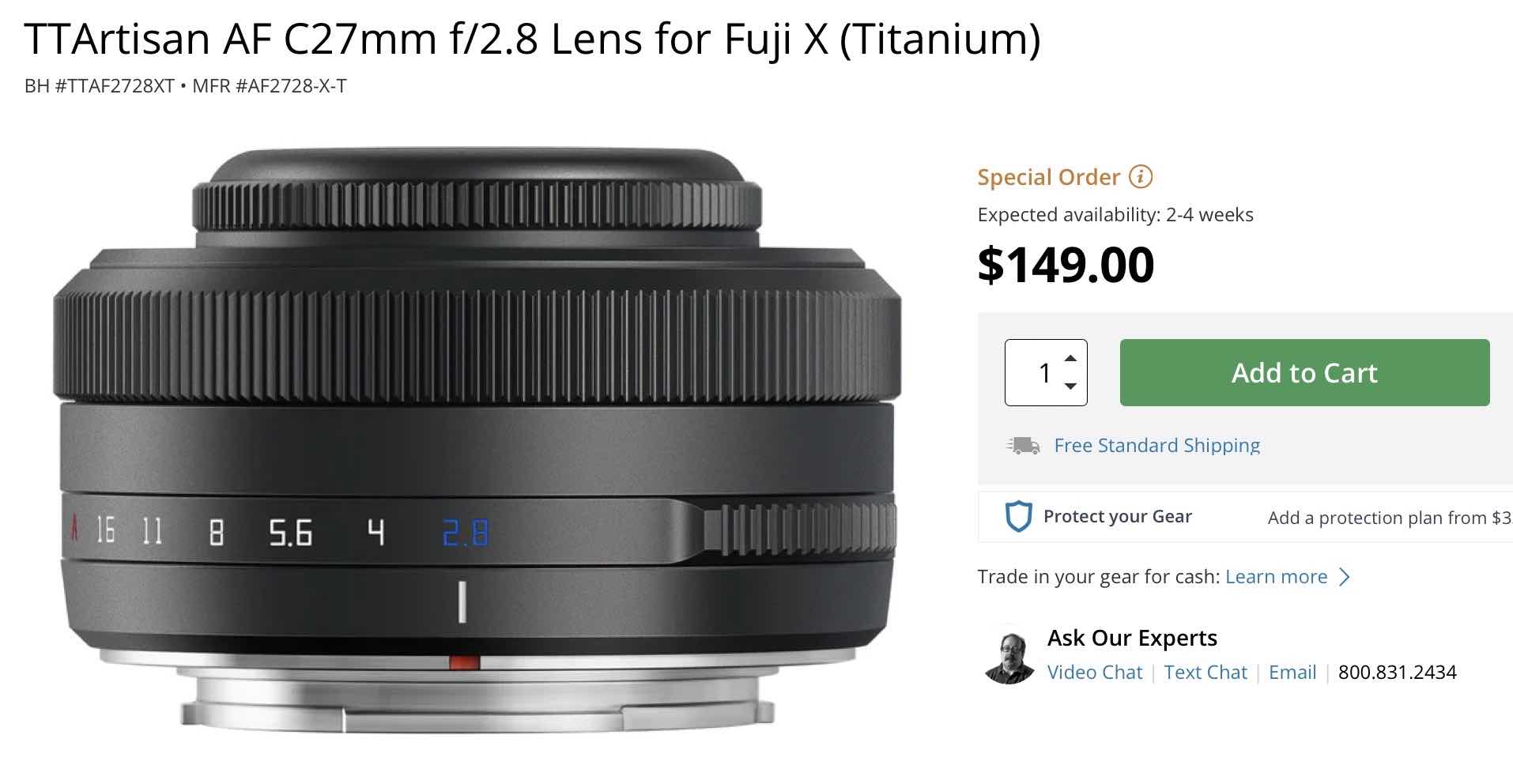 TTArtisan 27mmF2.8 Now Available at BHphoto and More Reviews - Fuji Rumors