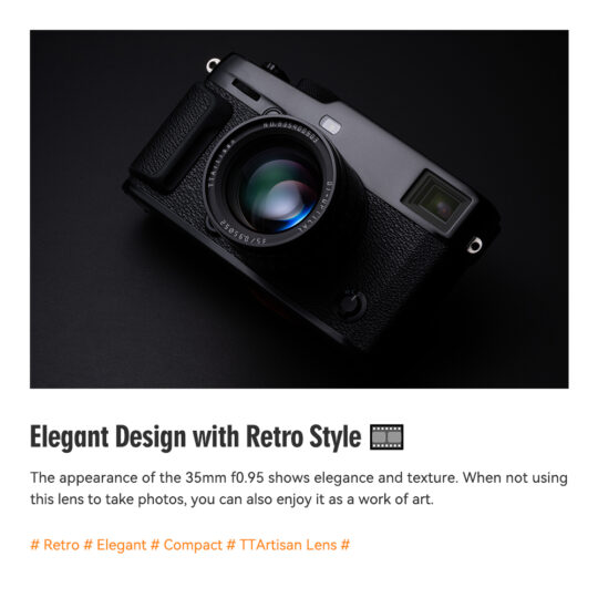 TTArtisan 35mm F0.95 for Fujifilm X Announced - First Reviews - Fuji Rumors