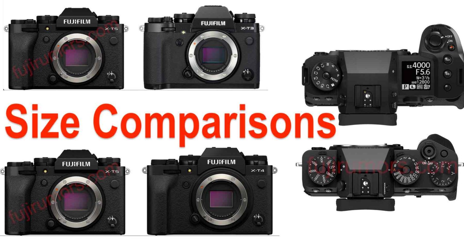 Size Comparisons: Fujifilm X-T5 vs X-T4 vs X-T3 vs X-H2/s - Fuji Rumors