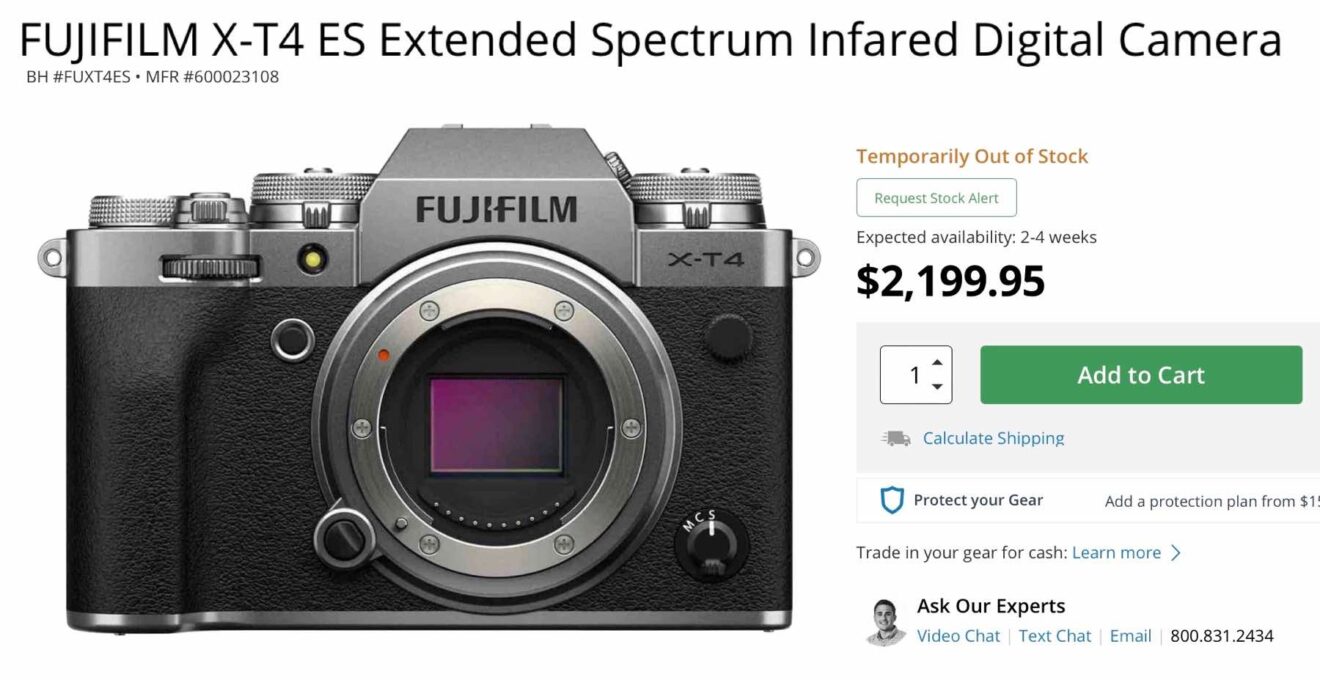 Fujifilm X-T4 ES Extended Spectrum Infrared Camera Available Now - Fuji ...