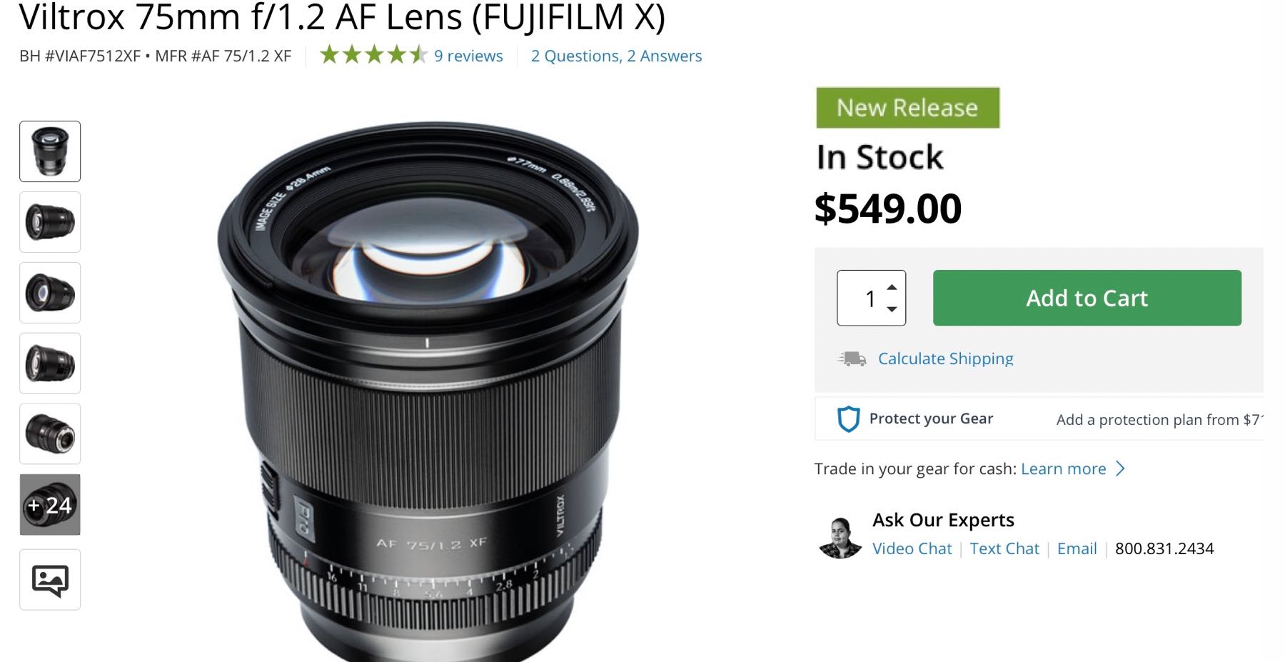 Viltrox 75mm f/1.2 AF in STOCK at BHphoto - Fuji Rumors Viltrox 75mm f/1.2 AF in STOCK at BHphoto - Fuji Rumors