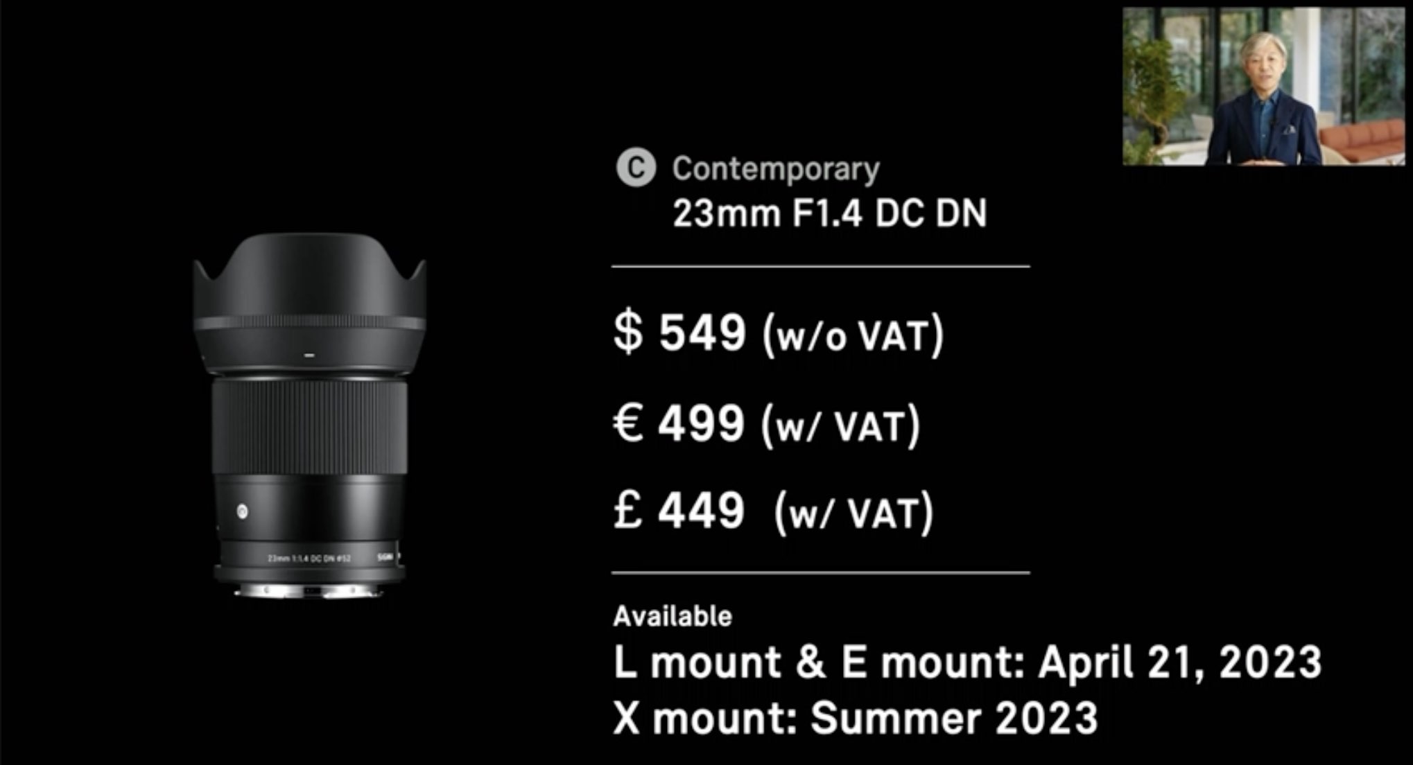Sigma 23mm f/1.4 DC DN Contemporary Officially Announced - Fuji Rumors