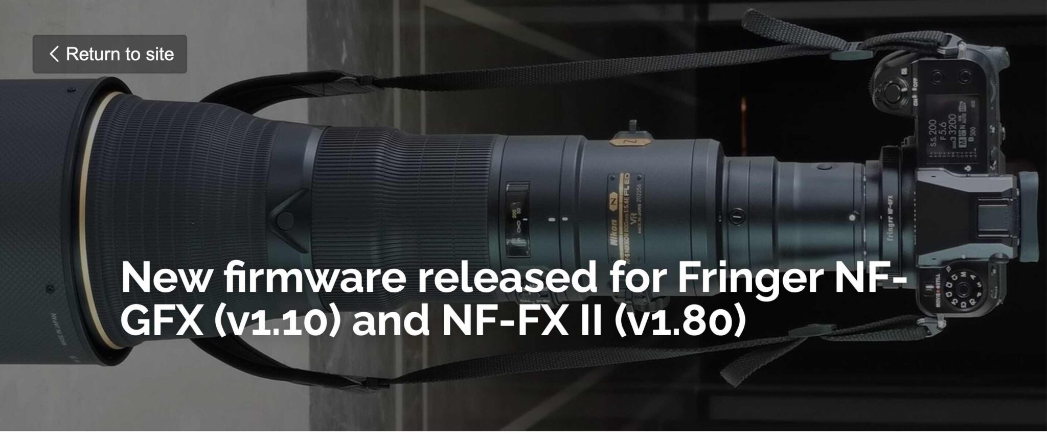 Firmware Updates for Fringer NF-GFX (v1.10) and NF-FX II (v1.80) - Fuji ...