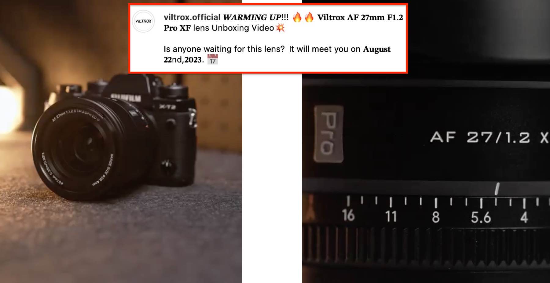 Viltrox 27mm f/1.2 PRO XF to be Launched August 22 - Fuji Rumors