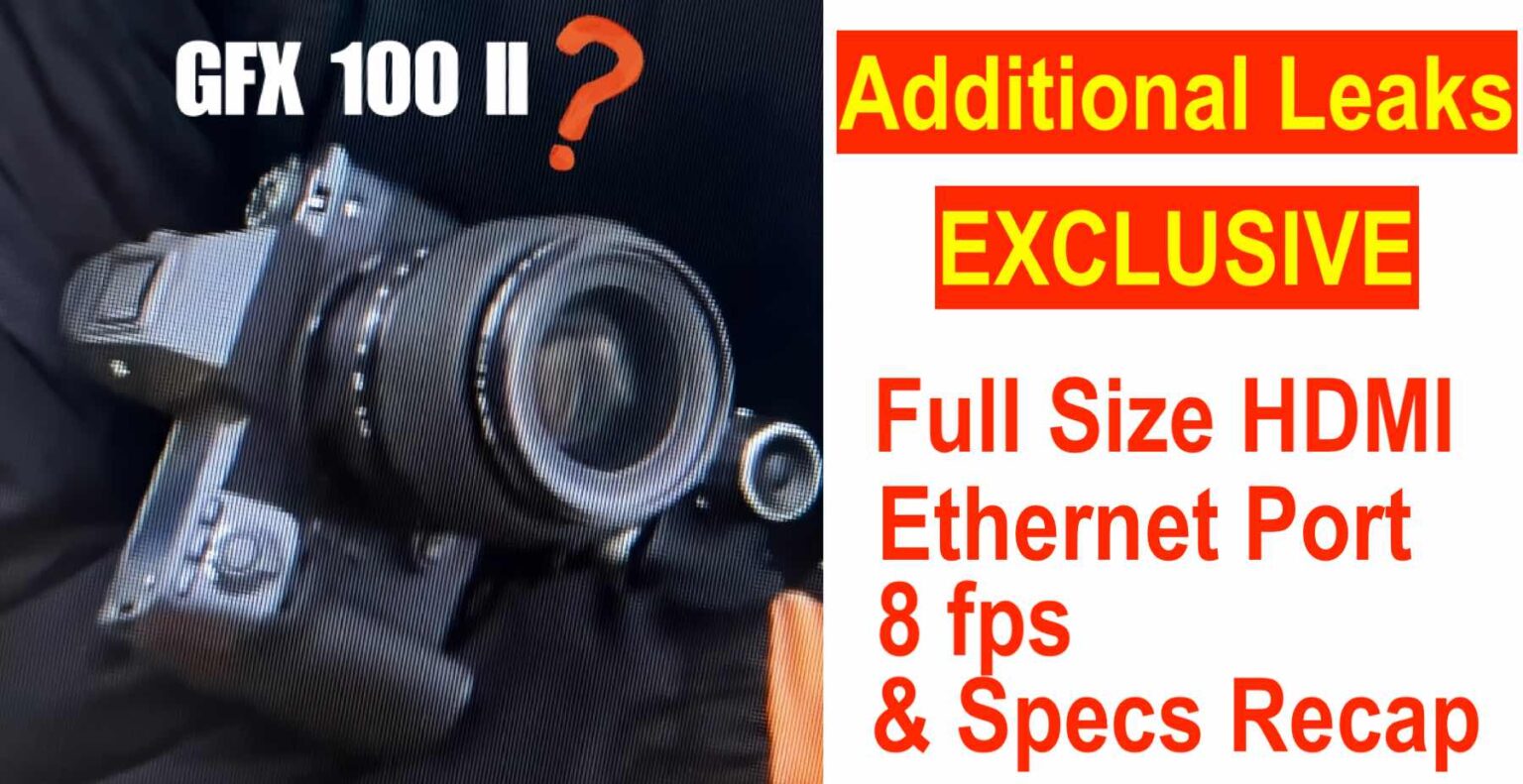 Fujifilm GFX100 II Additional Specs & Full Recap: 8fps, Full Size HDMI ...