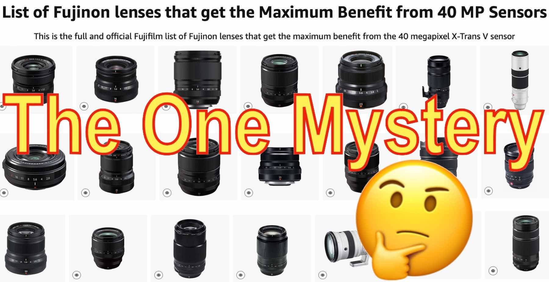 Fujifilm's List of 40MP Supported Lenses has One Big Mystery! - Fuji Rumors
