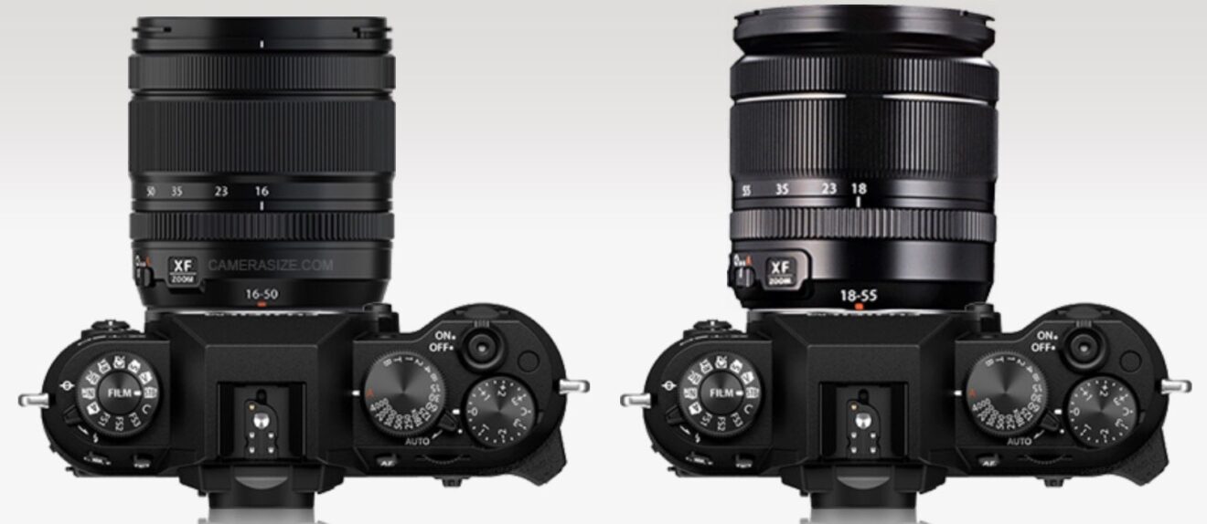 Size Comparison: Fujifilm X-T50 vs X-T5, XF16-50 vs XF18-55, GFX100S vs ...