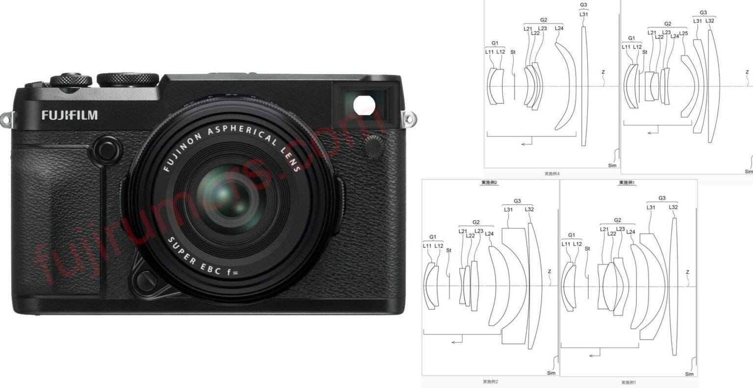Fujifilm GFX Fixed Lens Camera Lens Patents Spotted - GF35mm F3.5 ...