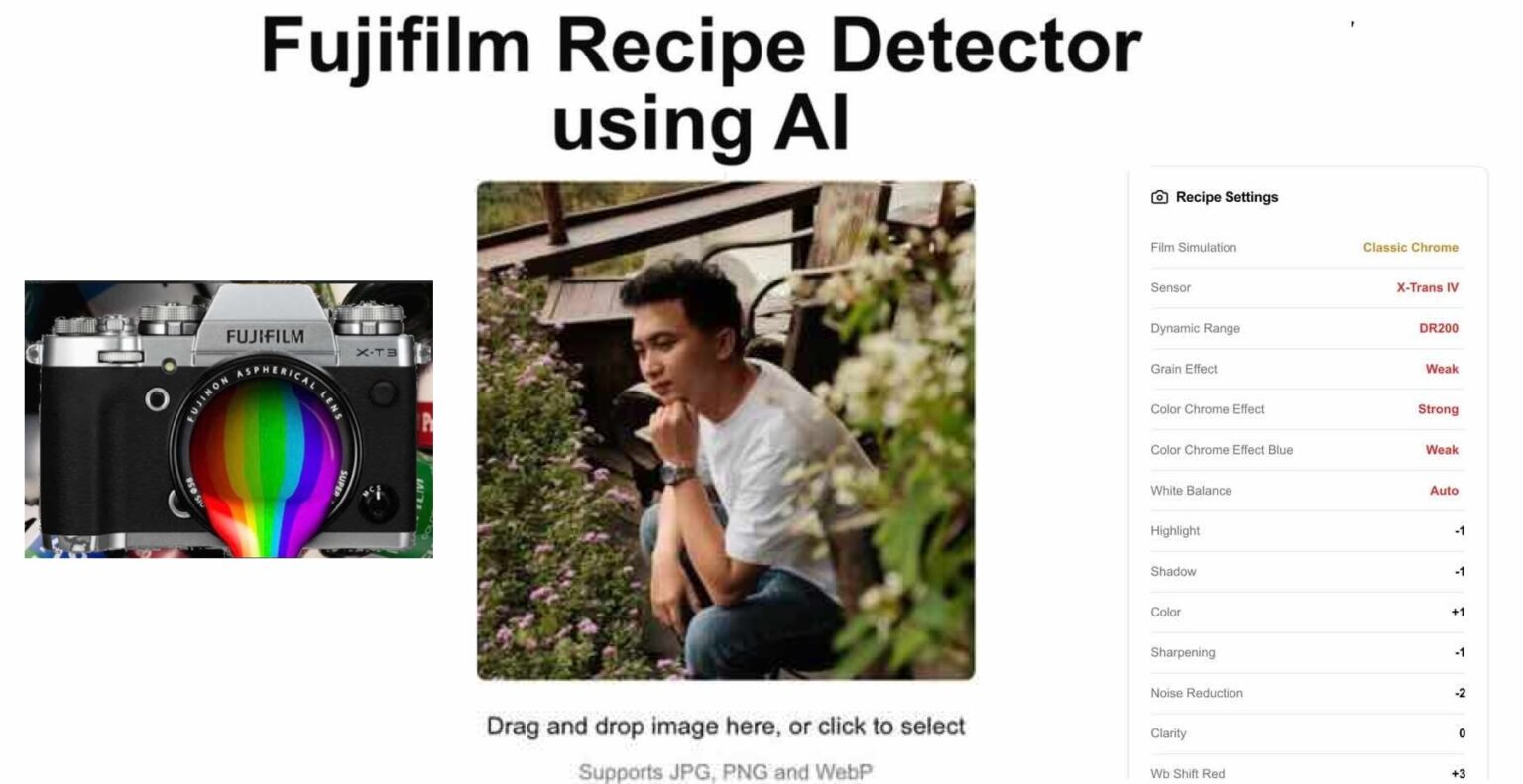 Detect Film Simulation Recipe Settings using AI - Fuji Rumors