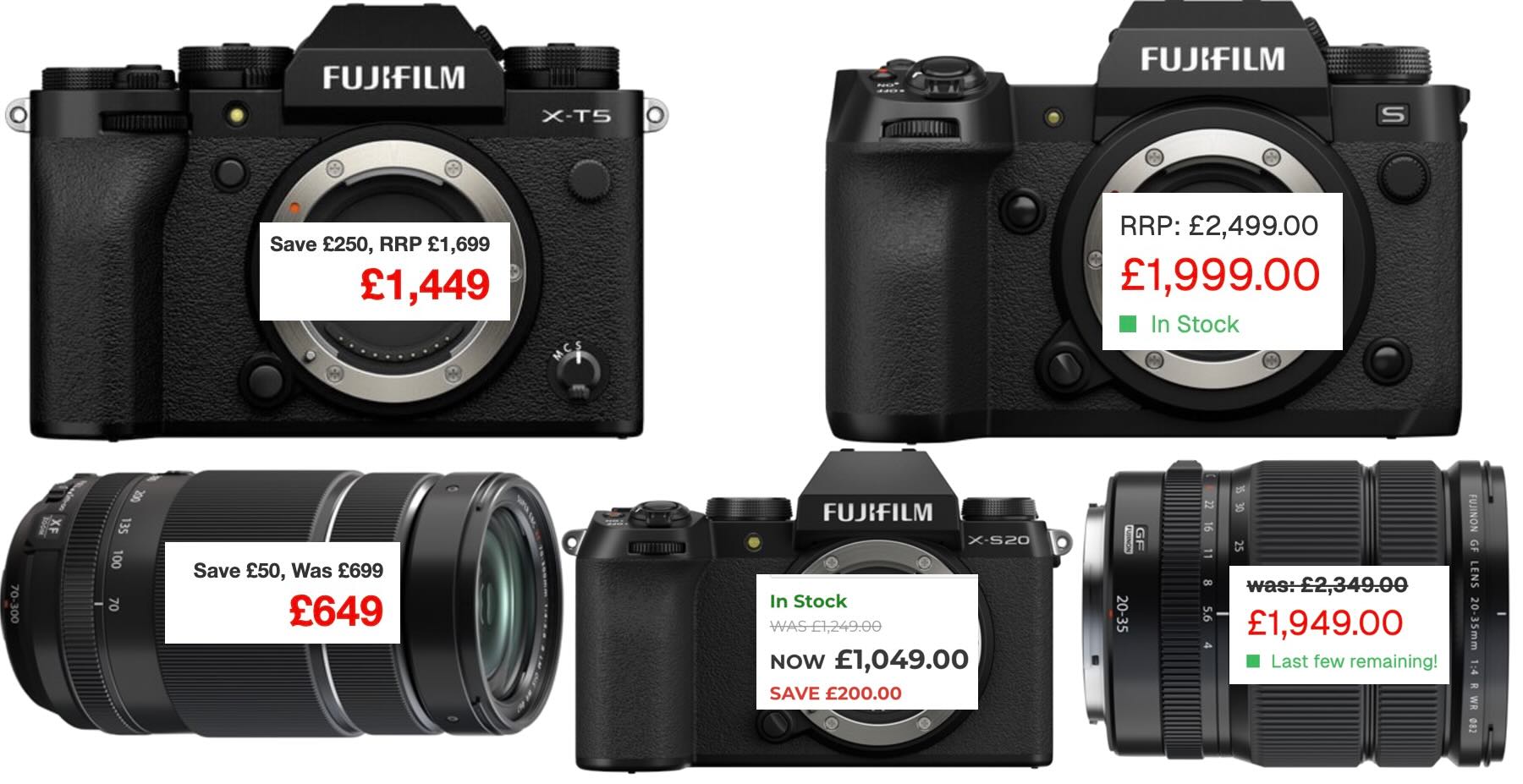 Save BIG on TONS of Fujifilm X and GFX Gear in UK - X-T5, X-H2, X-H2S ...