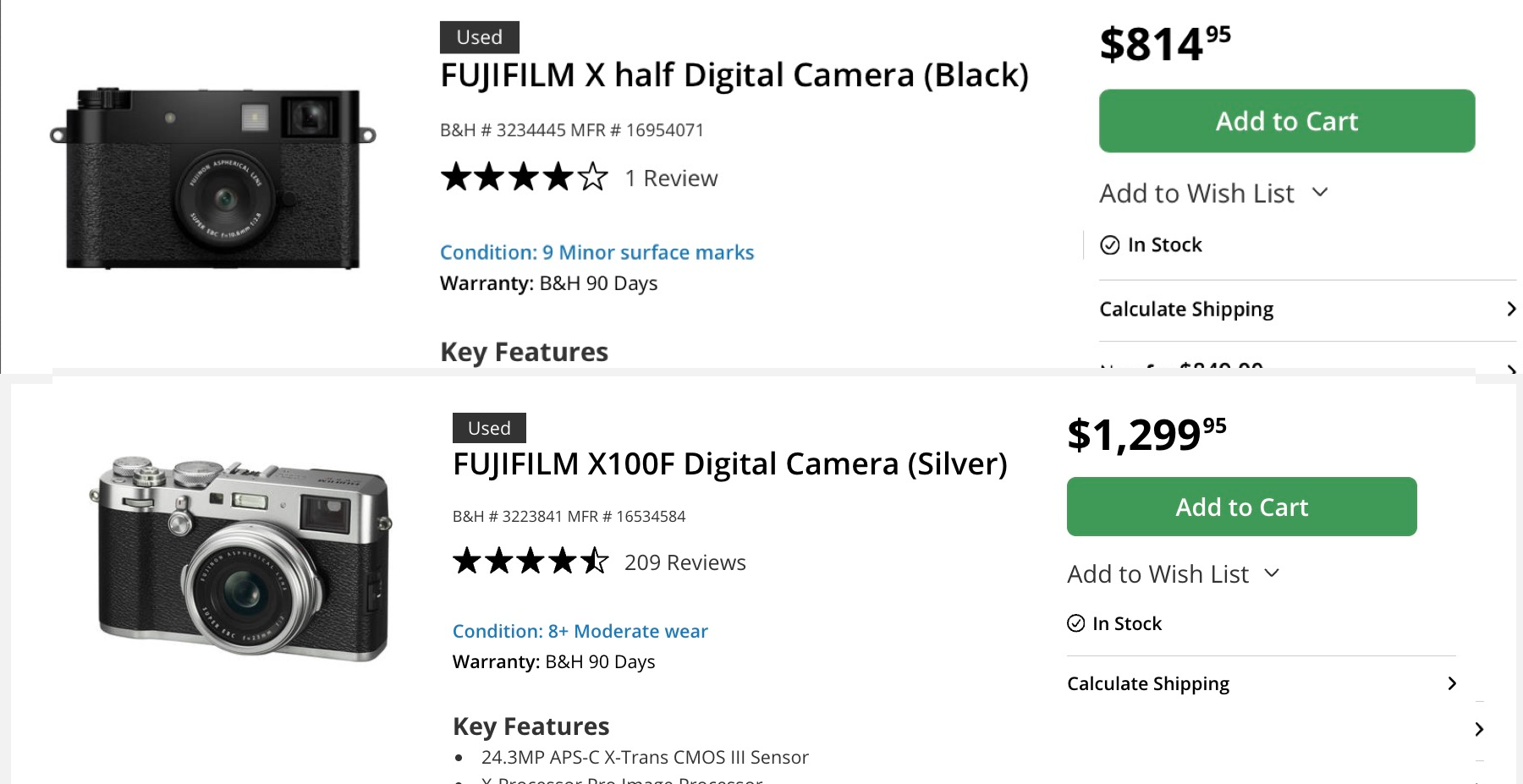 First Used Fujifilm X Half Cameras Available, Fujifilm X100F and More Used Fujifilm Gear - Fuji ...